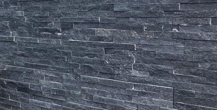 Black Split Face Tiles - interlocking