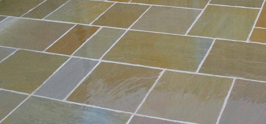Raj Green Indian Sandstone Paving, Raj Blend
