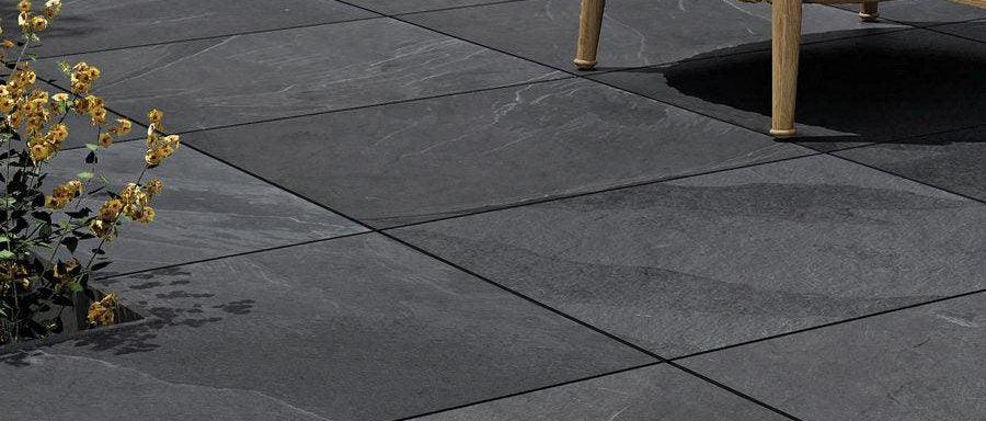 Black Porcelain Paving | Available sawn edge | Paving Slabs UK
