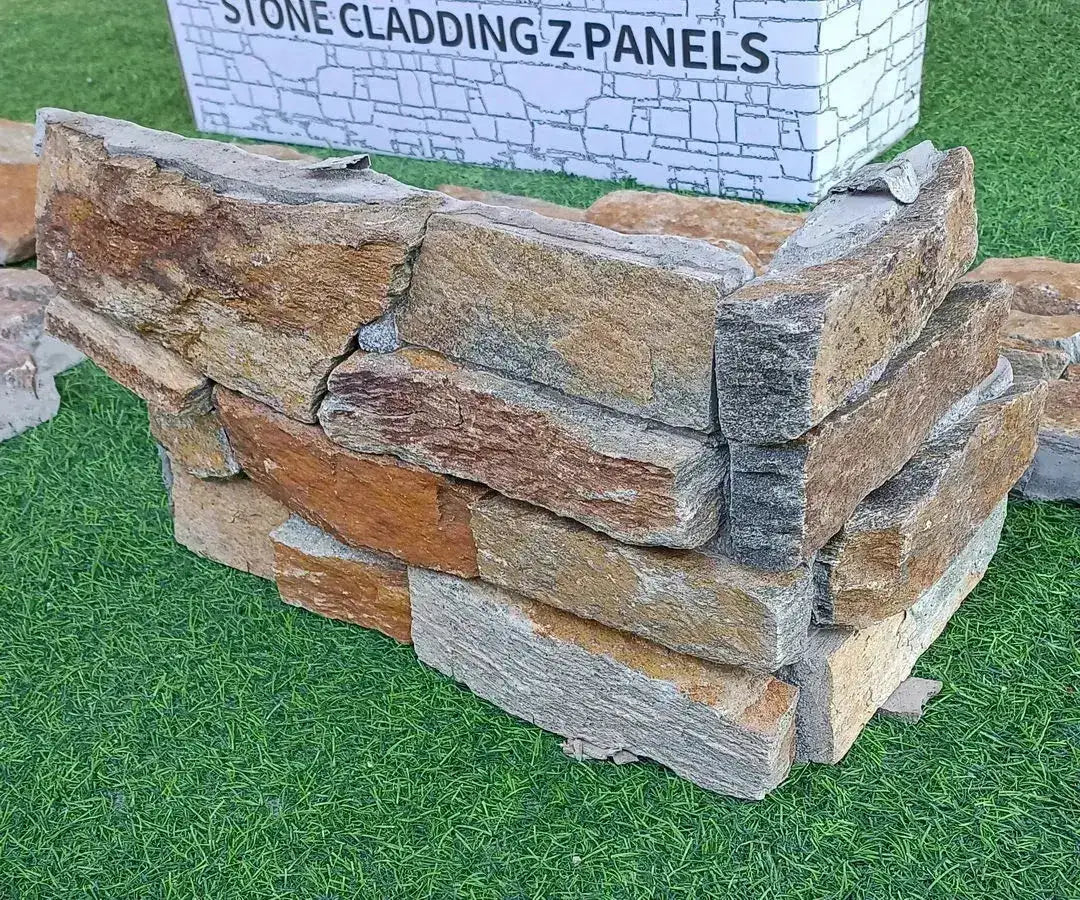 Autumn Gold Stone Cladding Z Tiles Clad Panels Cement Baking | Paving ...