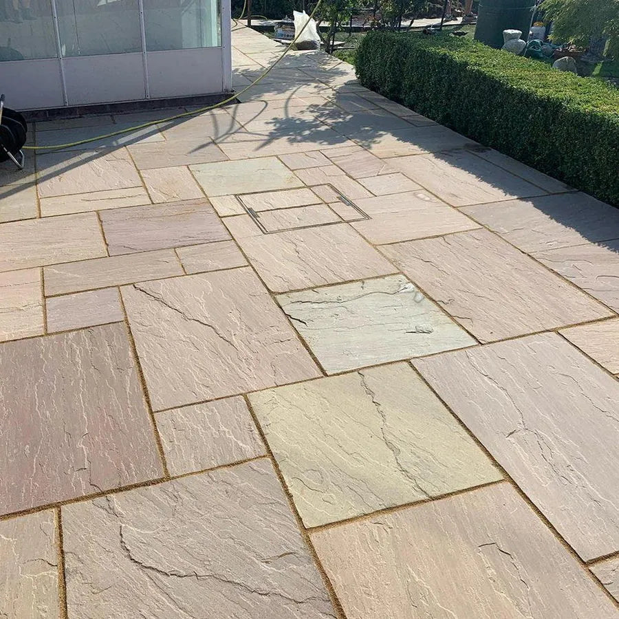 Raj Green Indian Sandstone Paving Patio 22mm | Paving Slabs UK