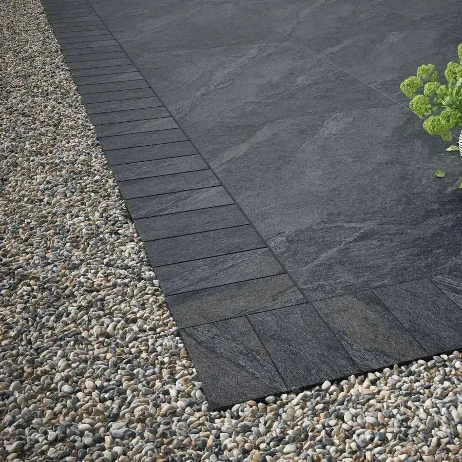 County Anthracite Porcelain Paving Edging Setts 200x100x20