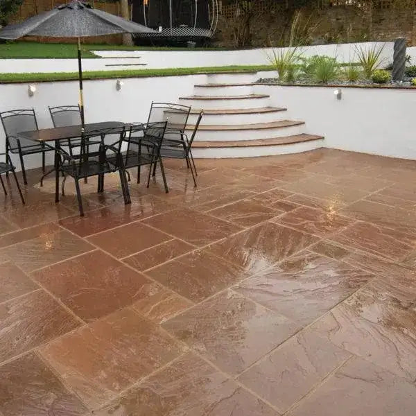 Autumn Brown Indian Sandstone Paving Patio Packs