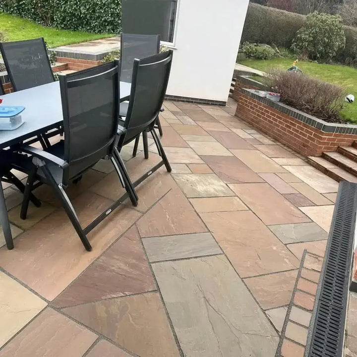 Autumn Brown Indian Sandstone Paving Patio Packs - Paving Slabs UK