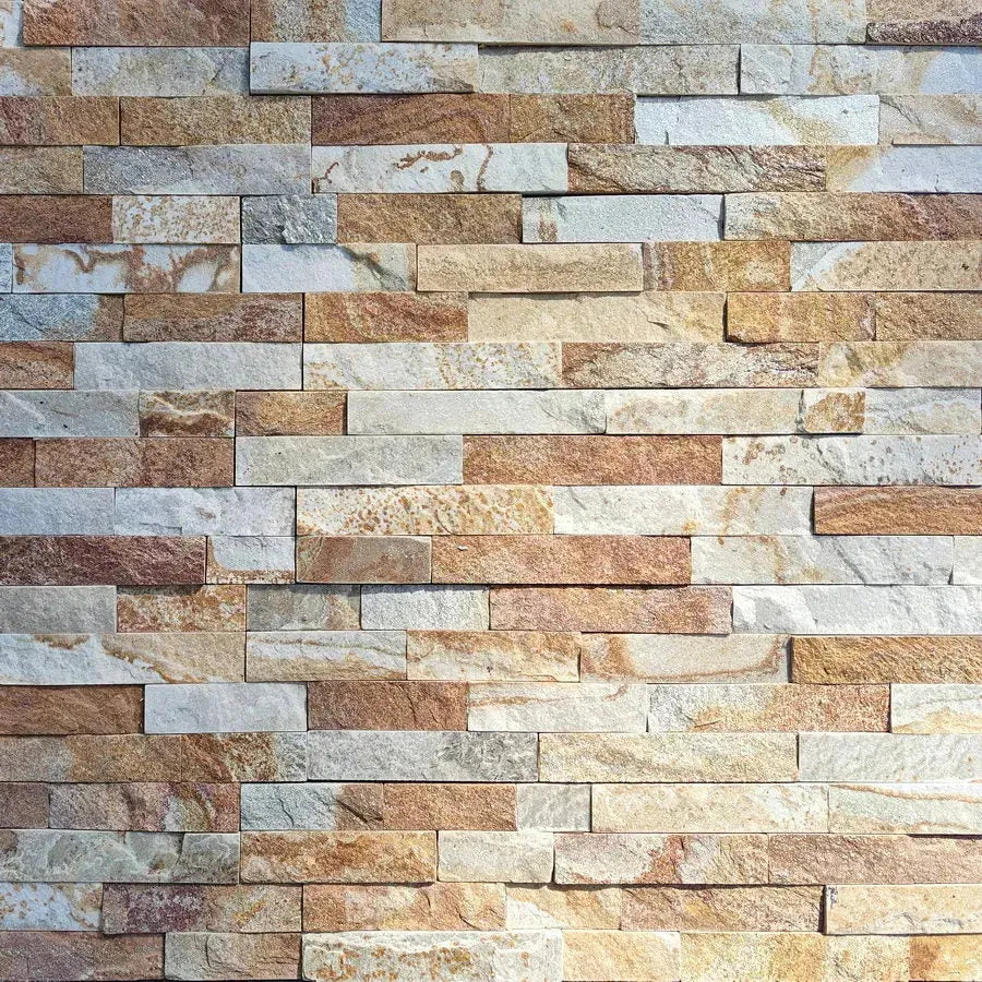 Autumn Sparkle Quartz Split Face Tiles Cladding 550 x150