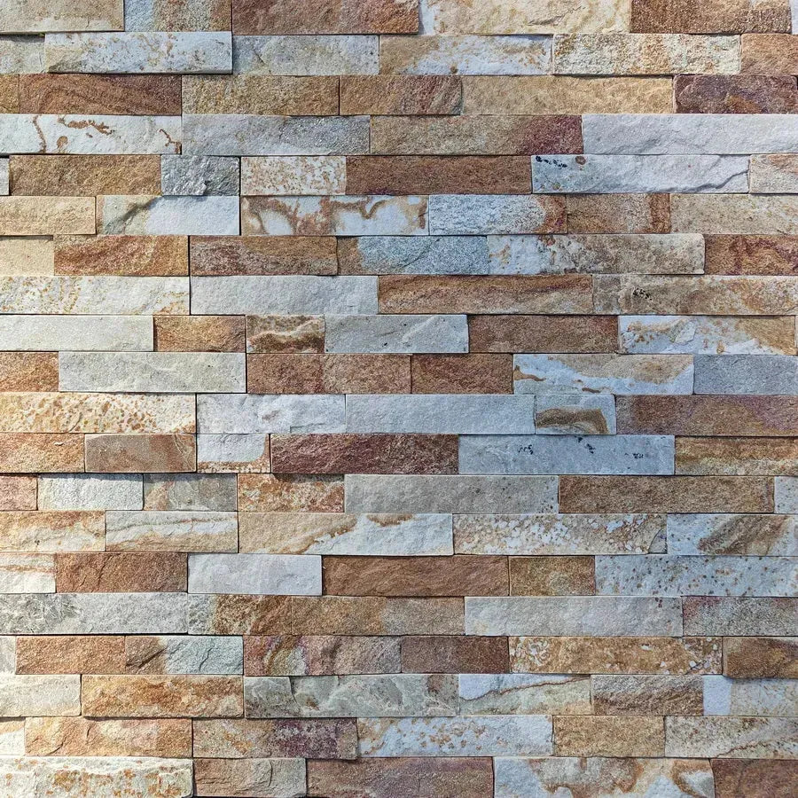 Autumn Sparkle Quartz Split Face Tiles Cladding 550 x150 | Paving Slabs UK