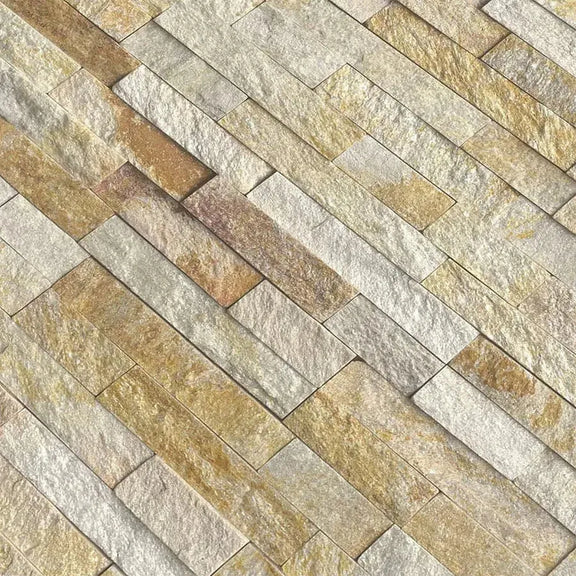 Autumn Sparkle Quartz Split Face Tiles Cladding 550 x150 | Paving Slabs UK