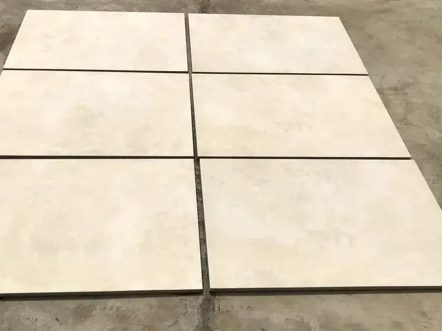 Beige Porcelain Paving Slabs Cement Effect 900 x 600