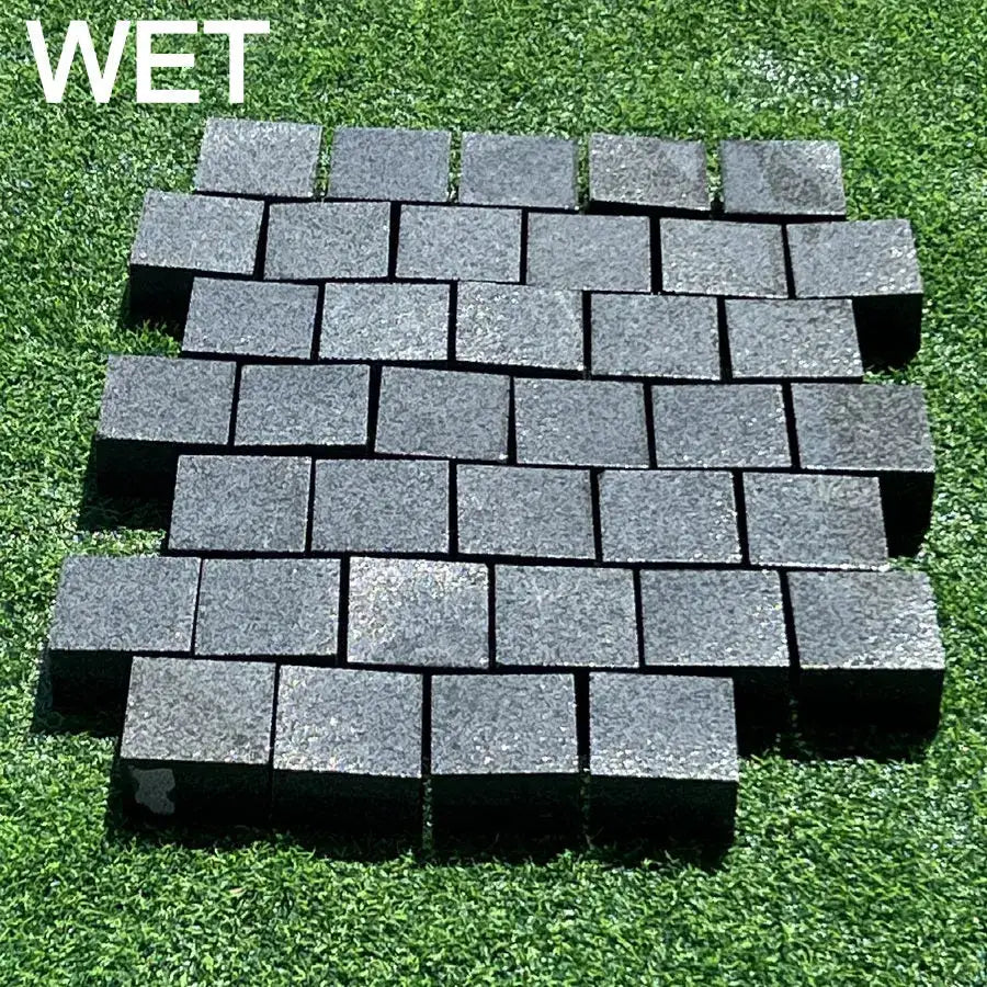 Sawn Granite Setts Mid Grey Flamed 100x100x50mm | Paving Slabs UK