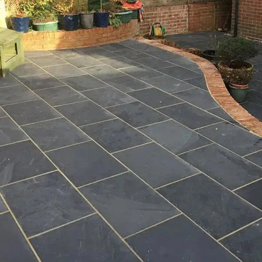 Brazilian Black Slate Paving Slabs Tiles 600 x 300 x 15