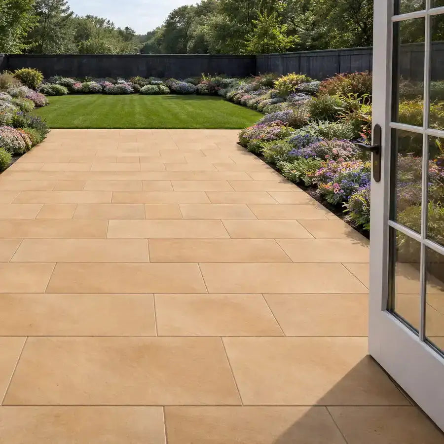 Buff Sandstone Porcelain Paving Slabs 900x600x20 | Paving Slabs UK