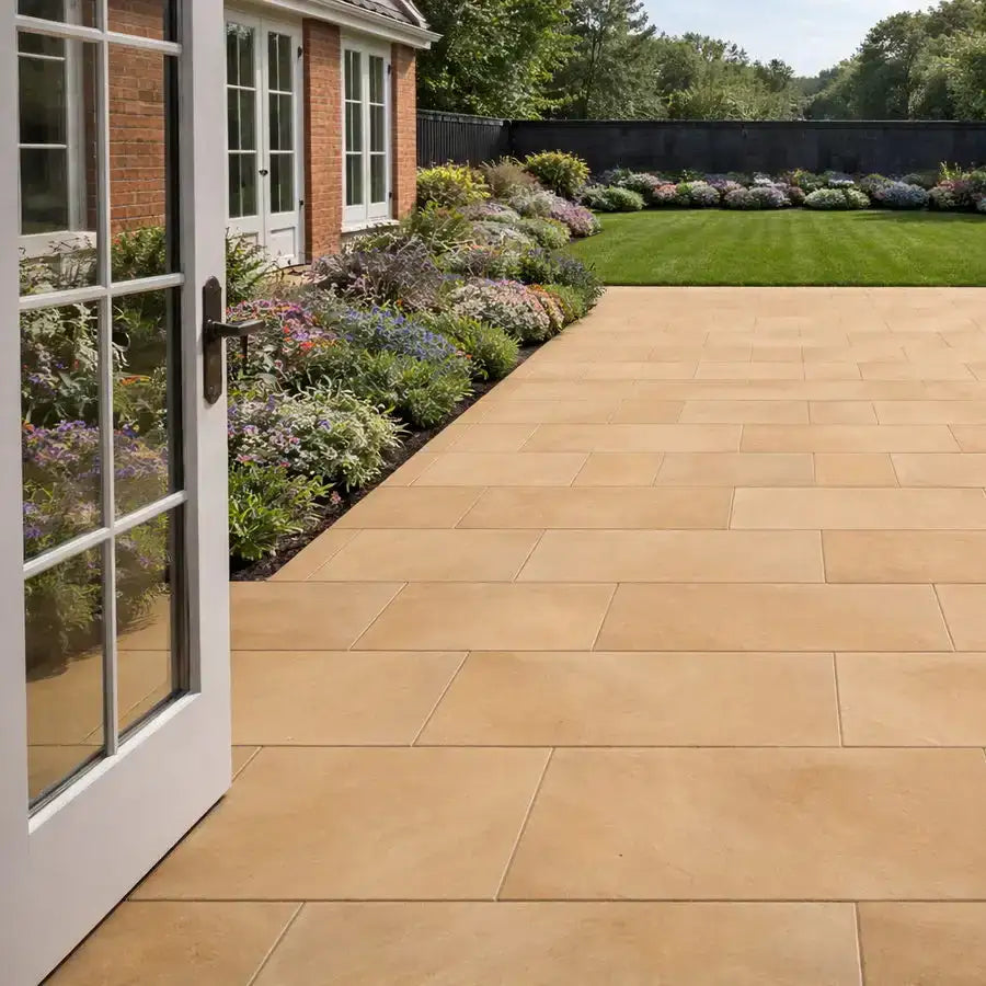 Buff Sandstone Porcelain Paving Slabs 900x600x20 | Paving Slabs UK