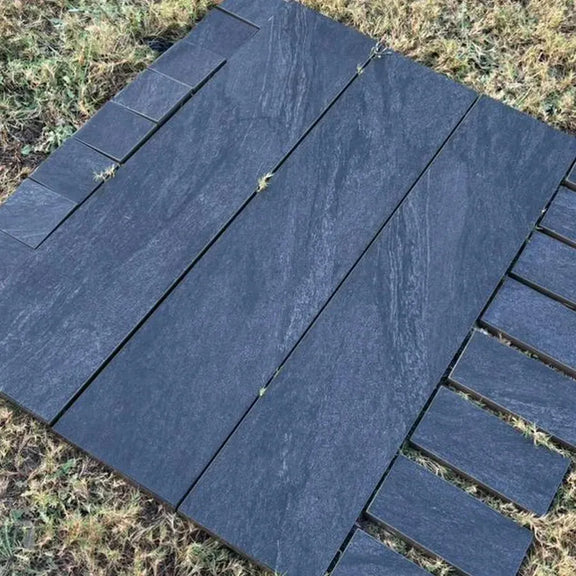 County Anthracite Porcelain Paving Edging Planks 900 x 200