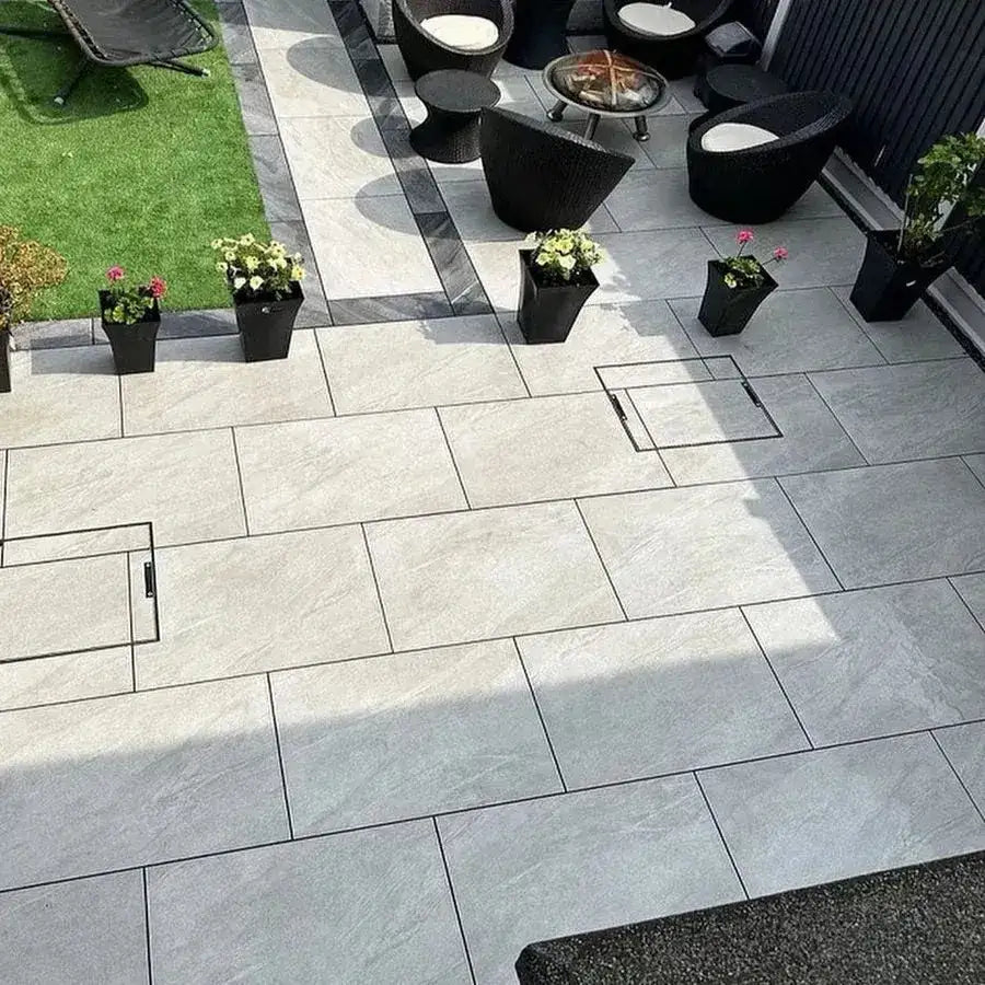 County Light Grey Porcelain Paving Slabs 900 x 600