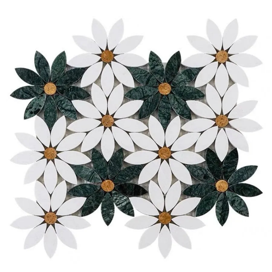Marble Daisy Mosaic Tiles | Paving Slabs UK