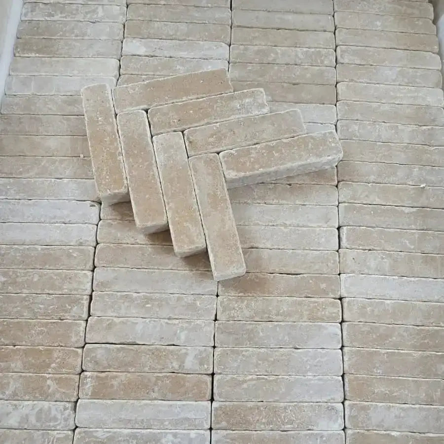 Sinai Pearl Limestone Honed & Tumbled Pavers 200x50x40 | Paving Slabs UK