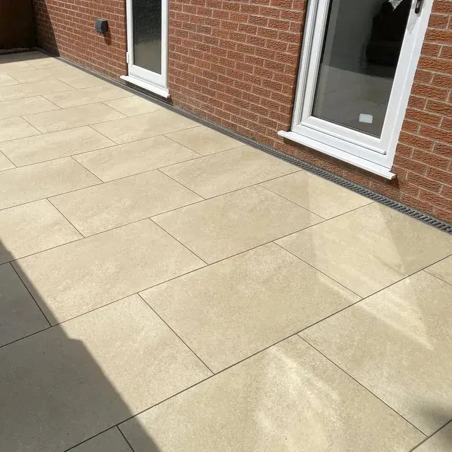 Hammerstone Beige Porcelain Paving Slabs 900 x 600