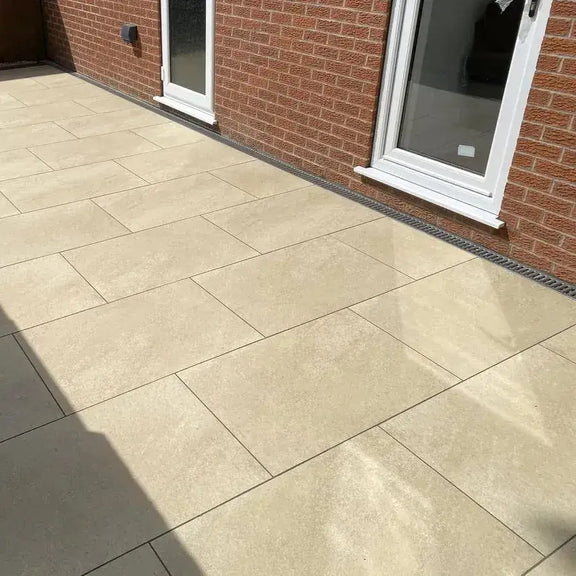 Hammerstone Beige Porcelain Paving Slabs 900 x 600