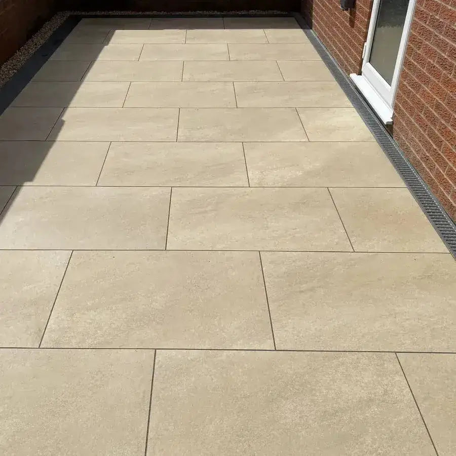 Hammerstone Beige Porcelain Paving Slabs 900 x 600
