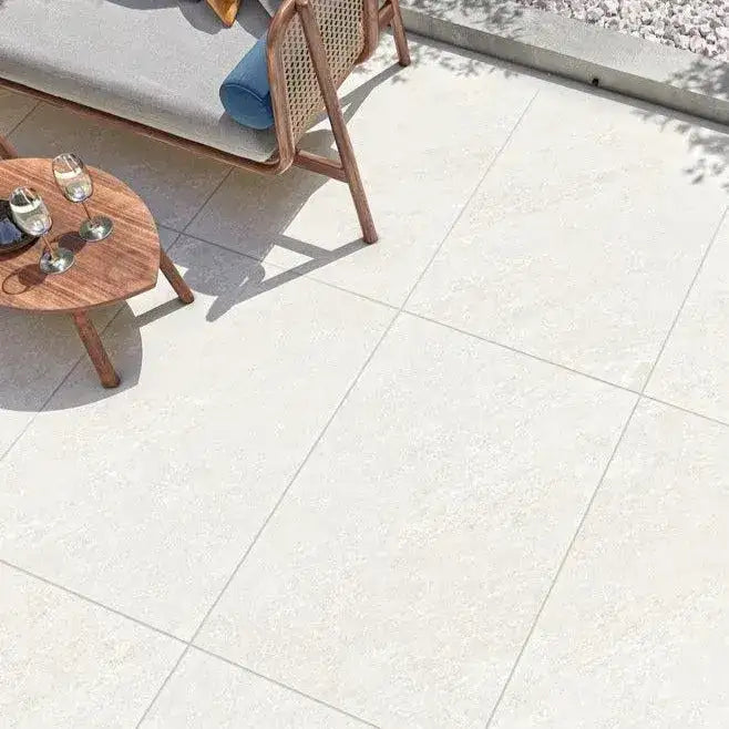 Quartz White Porcelain Paving Slabs Tiles 900 x 600