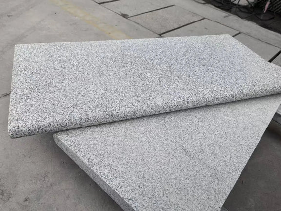 Bullnose Steps Silver Grey Granite 900x400x40 | Paving Slabs UK