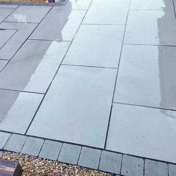 Kandla Grey Smooth Indian Sandstone Paving 900 x 600 | Paving Slabs UK