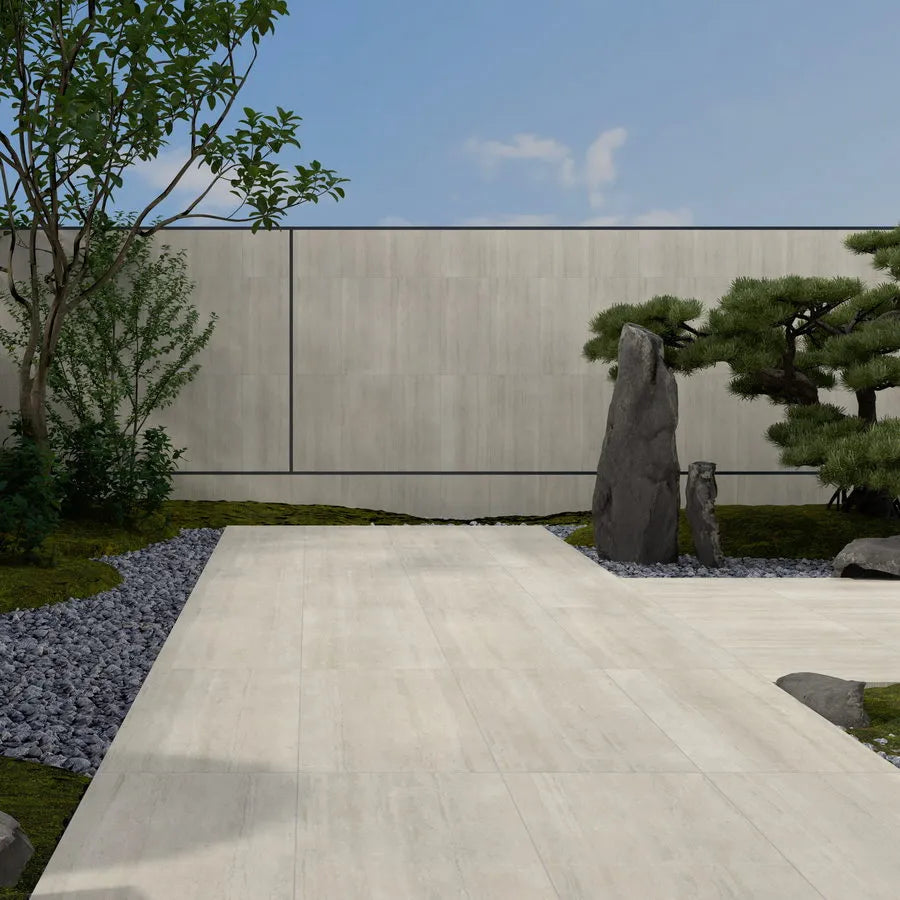 Turkish Beige Travertine Porcelain Paving Tiles 1200 x 600