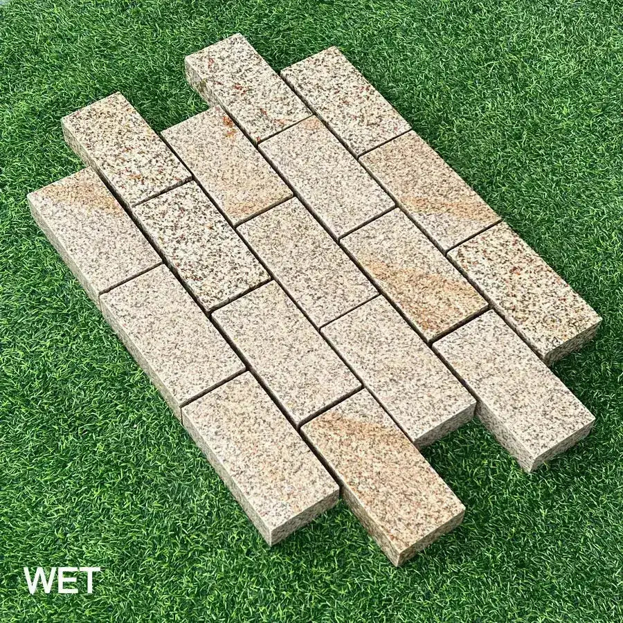 Sawn Granite Setts Yellow Gold Edging Stone 200 x 100 x 50