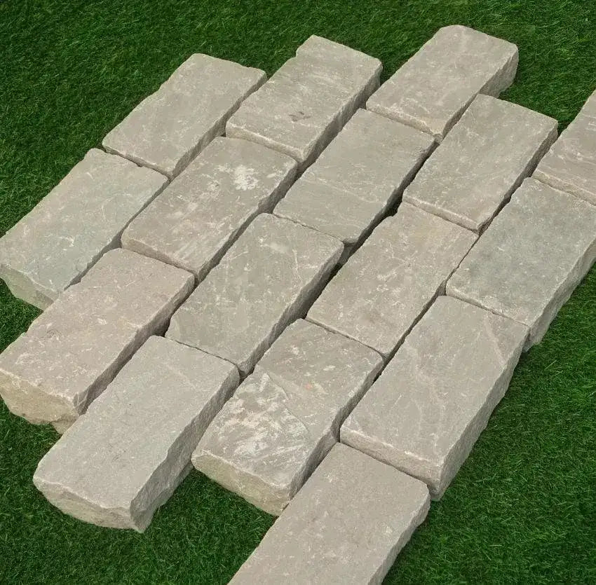 Kandla Grey Sandstone Cobble Setts 200 x 100 x 50