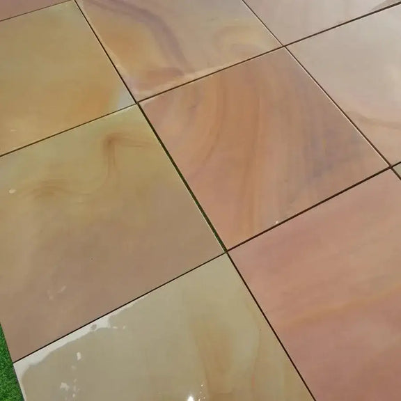 Rippon Buff Smooth Sandstone Paving 600 x 600 | Paving Slabs UK