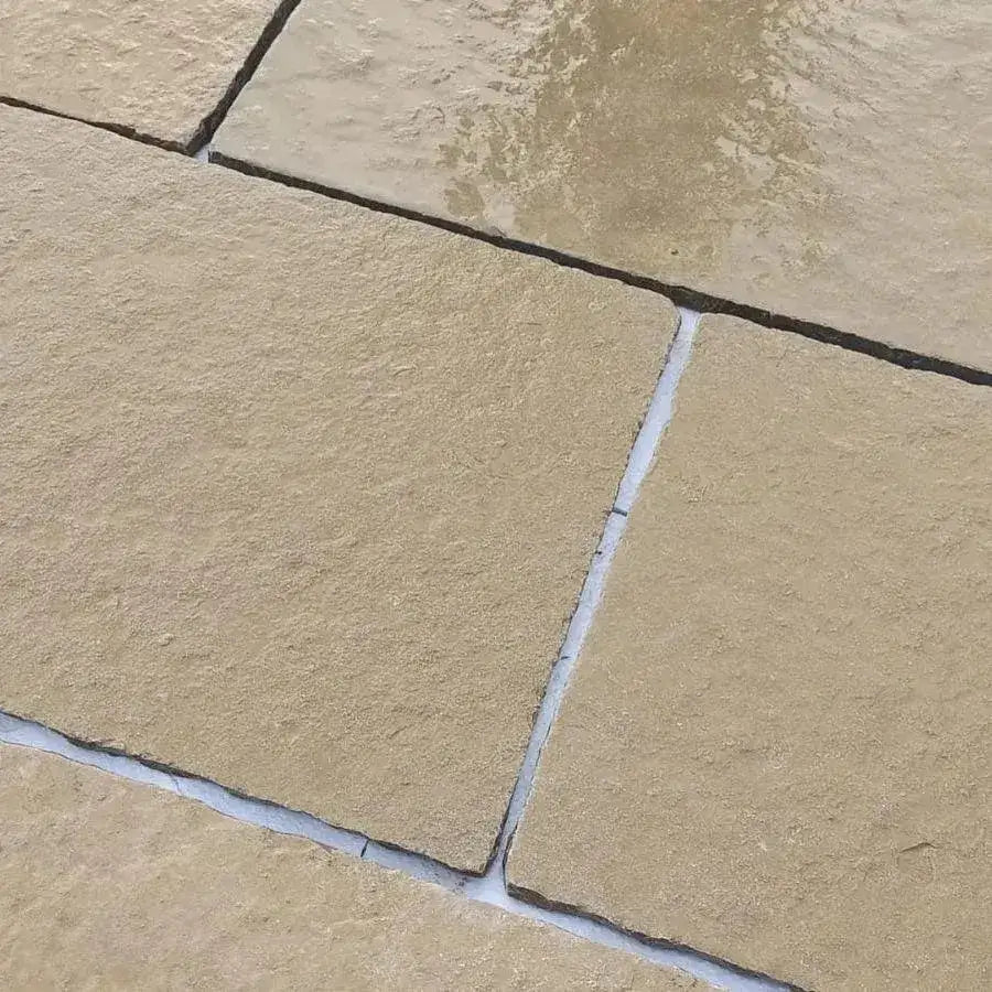 Tandur Yellow Antique Limestone Paving Tumbled 900 x 600 | Paving Slabs UK