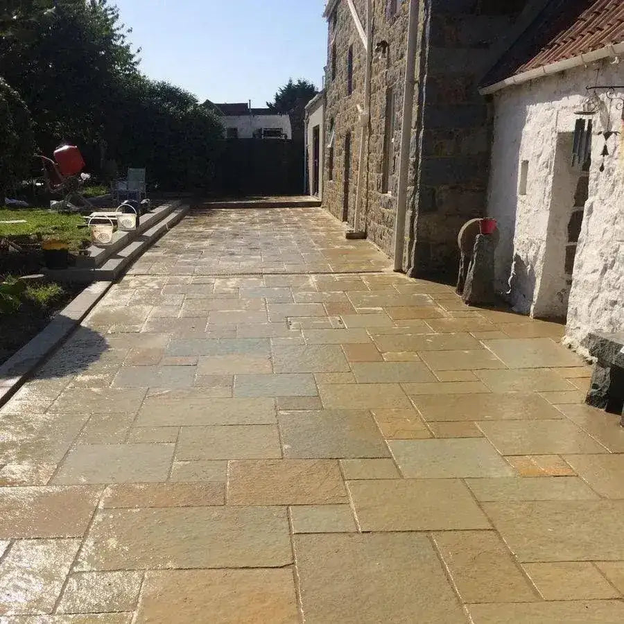 Tandur Yellow Antique Limestone Tumbled Patio Paving