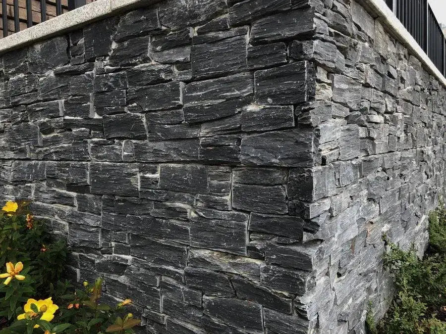 Black Slate Exterior Stone Tier Cladding Panels 550x200