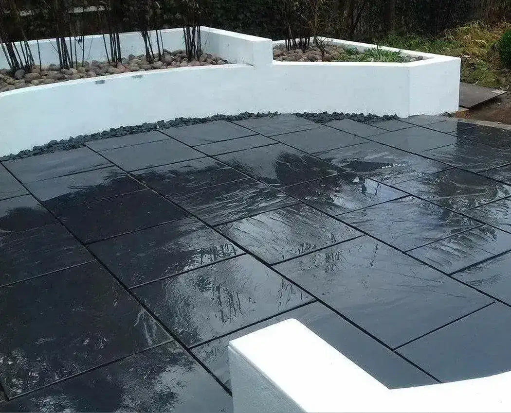 Black Slate Paving China Slate Midnight Slabs Patio Packs | Paving Slabs UK