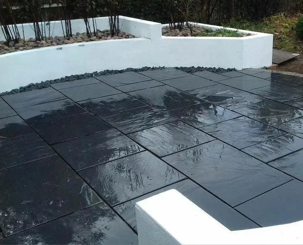 Black Slate Paving China Slate Midnight Slabs 600 x 600 | Paving Slabs UK