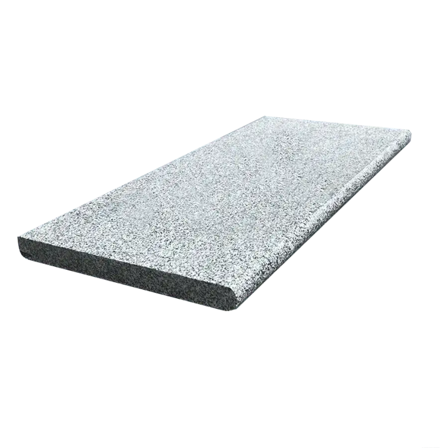 Bullnose Steps & Risers Silver Grey Granite for Garden & Patio