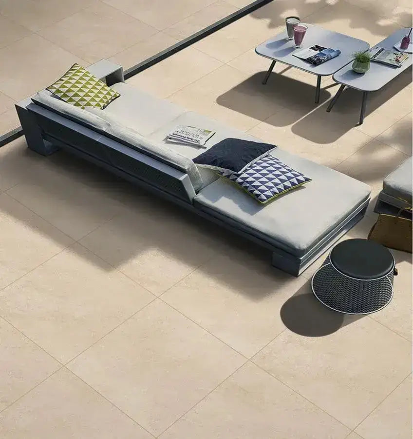 Beige Porcelain Paving Tiles Hammerstone 600 x 600 | Paving Slabs UK