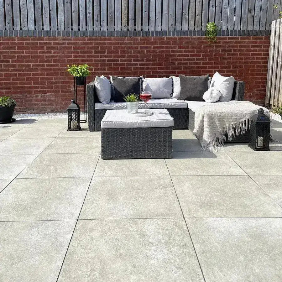 Hammerstone Grey Porcelain Paving Tiles 600 x 600
