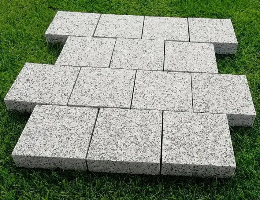 Sawn Granite Setts Edging Stones Silver Grey 100 x 100 x 30 mm