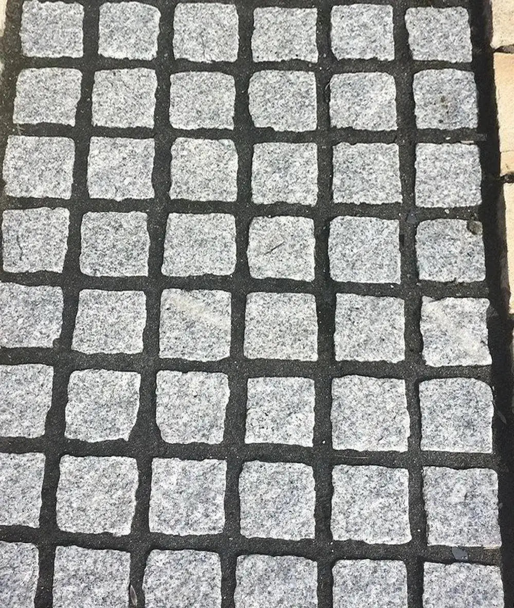 Cropped Granite Setts Cobbles Silver Grey 100 x 100 x 50