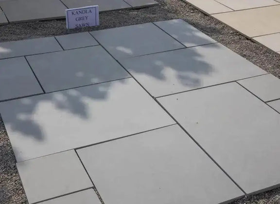 Kandla Grey Smooth Indian Sandstone Paving 600 x 600 | Paving Slabs UK