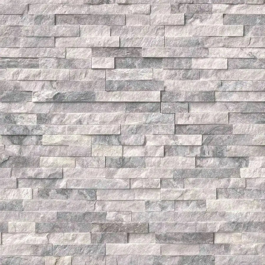 Sparkle Ice Grey Quartz Split Face Tiles Cladding 550 x 150
