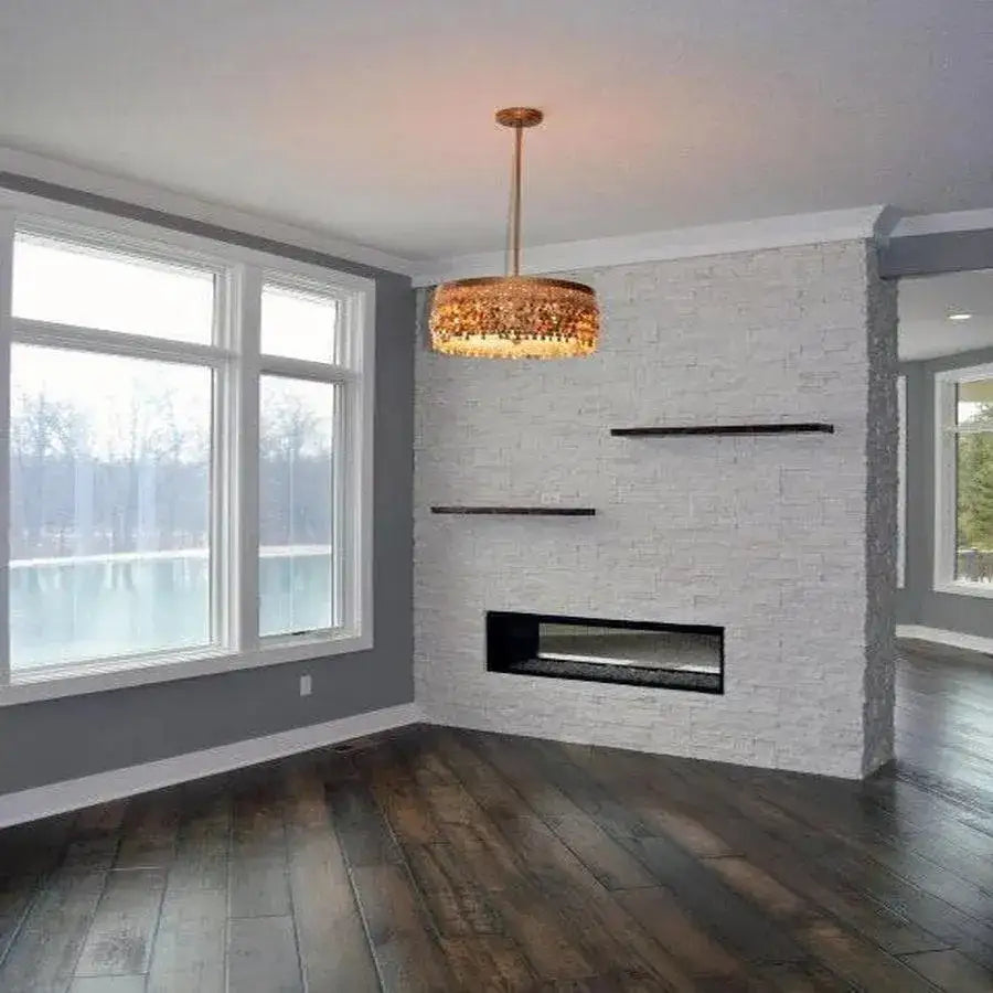 Sparkle White Quartz Split Face Tiles Cladding 550x150