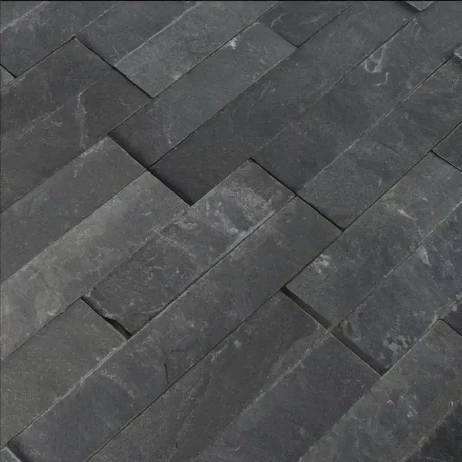 Black Slate Split Face Tiles Cladding 550 x 150