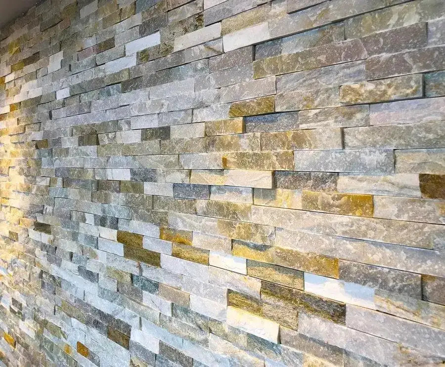 Oyster Quartz Split Face Tiles Cladding 550 x 150