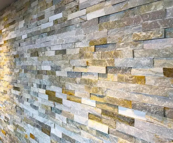Oyster Quartz Split Face Tiles Cladding 550 x 150