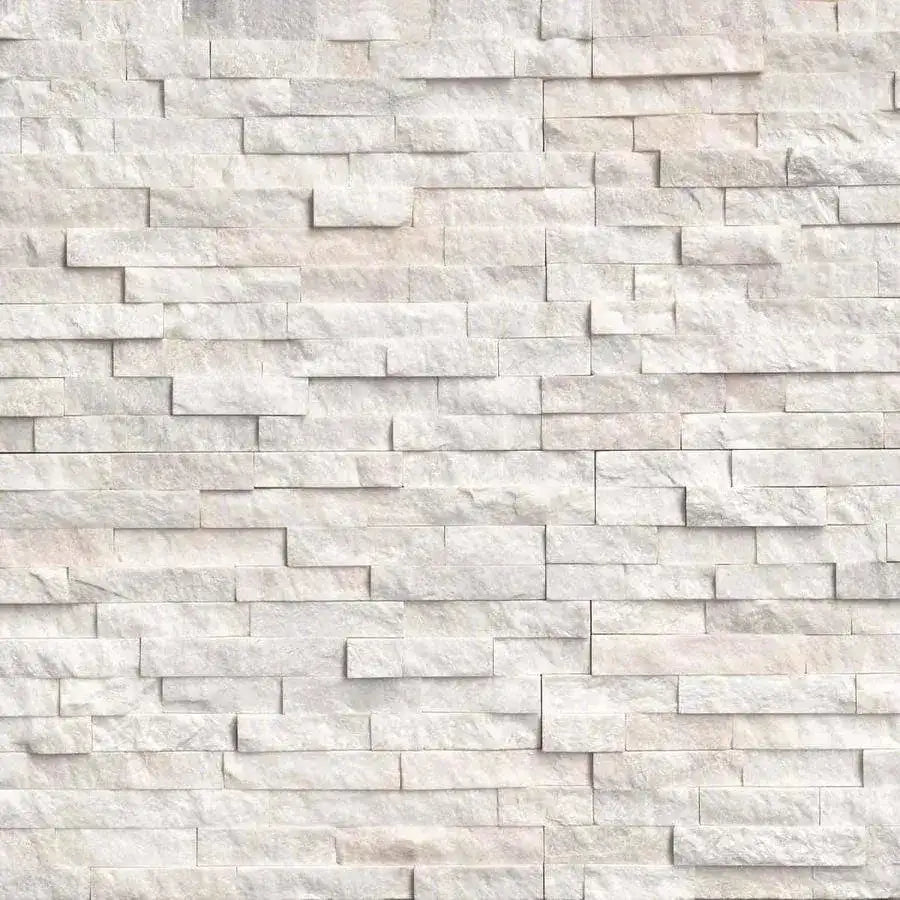 Sparkle White Quartz Split Face Tiles 550x150
