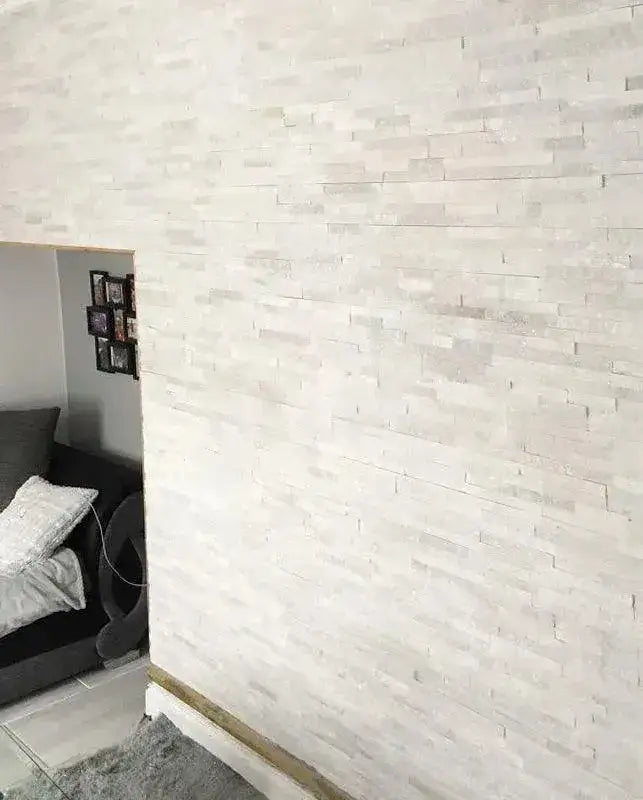 White Quartz Sparkle Split Face Tiles 360 x 100